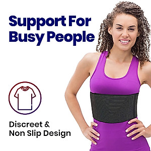 Rib Brace Chest Binder | Rib Belt to Reduce Rib Cage Pain | Chest Compression Support for Rib Muscle Injuries, Bruised Ribs | Breathable Chest Wrap Rib Brace for Women Men (Large/XL - BLack - 44 Inch)