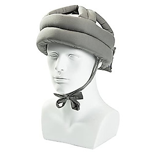 Breathable Elderly Protective Hat,Elderly Helmet for Falls,Seniors Assistance Safety Products,Epilepsy Head Fall Protection,Adjustable Protective Cap,for Youth and Adult Sizing (Gray)