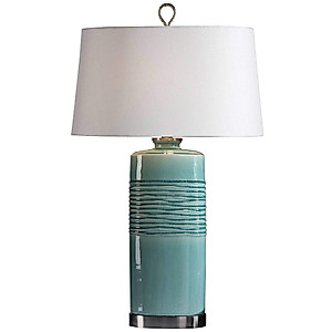 Uttermost Rila Distressed Teal Ceramic Table Lamp