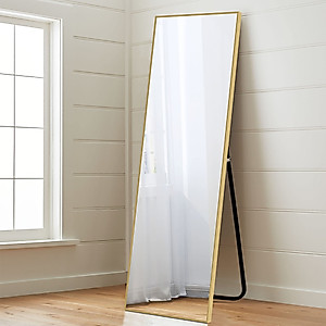 NeuType Full Length Mirror Wall Mirror 59" x 20" Gold Aluminum Alloy Frame Full Body Mirror Standing Mirror Floor Mirror for Living Room Bedroom Hallway Dressing