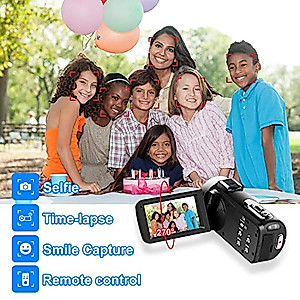 Video Camera,Camcorder Full HD 1080P 30FPS 24.0 MP Vlogging Camera, IR Night Vision Camcorder Recorder, 16X Zoom Camcorders, YouTube Camera with Remote Control