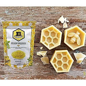 Beesworks Beeswax Pellets, Yellow, 1lb-Cosmetic Grade-Triple Filtered Beeswax (1)