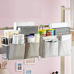 Bedside Caddy/Bedside Storage Bag Hanging Organizer for Bunk and Hospital Beds,Dorm Rooms Bed Rails,Can be Placed Glasses,Books,Mobile Phones,Keys ,daily supplies (E-style)