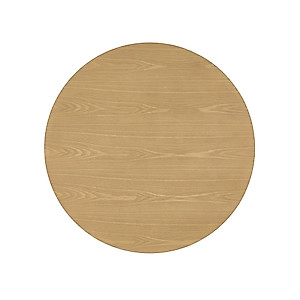 Walker Edison Caely Modern Simple Round Dining Table with Pedestal Base, 48 Inch, Black