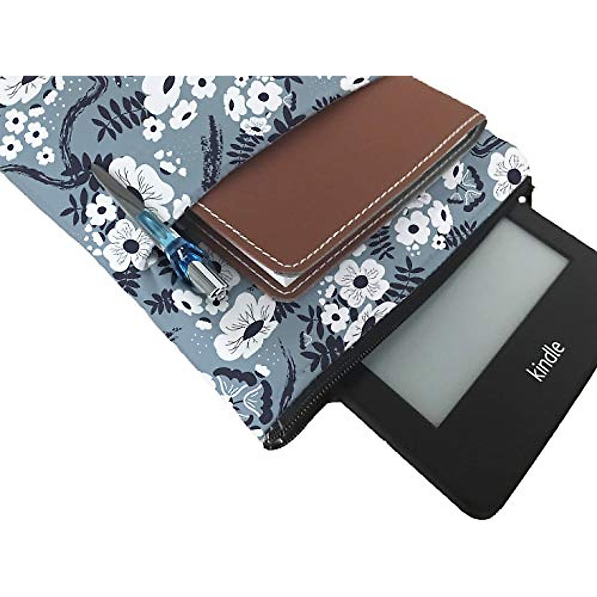 White Flowers Book Sleeve - Book Cover for Hardcover and Paperback - Book Lover Gift - Notebooks and Pens Not Included