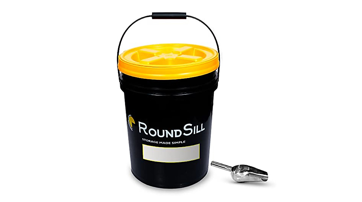 ROUNDSILL Wood Pellet Storage Containers for Smoker - XL 20LB Grill ...