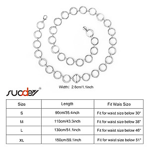 SUOSDEY Alloy Gold Waist Chain Belt for Women Fashion Cute Body Belly Link Belt Chain for Pants Dresses
