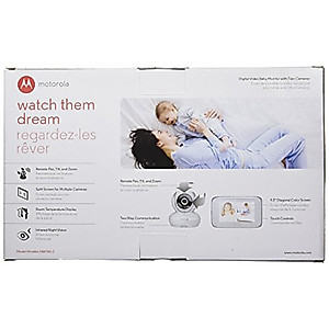 Motorola MBP38S-2 Digital Video Baby Monitor with 4.3-Inch Color LCD Screen and 2 Cameras with Remote Pan, Tilt and Zoom