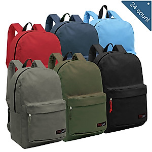 Wholesale 16.5 Inch Backpacks - Case of 24 Multicolored MGgear Bulk School Bags
