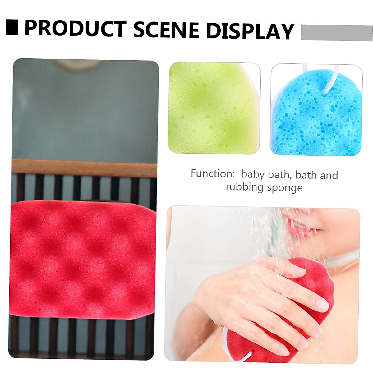 LALAFINA 6pcs Three Layer Bath Sponge Body Wash Scrubber Scalp Scrubber Cleaning Sponge Body Shower Sponges Foam Sea Sponge Handheld Bath Scrubber Bath Shower Sponge Bath Exfoliating Sponge