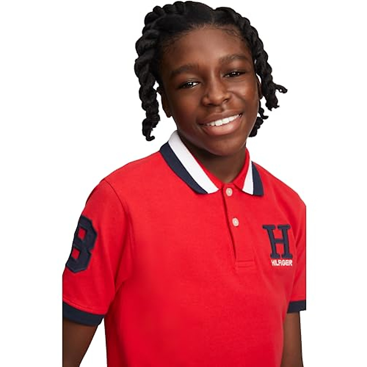 Tommy Hilfiger Kids Boy's Short Sleeve Matt Polo (Big Kids) Regal Red MD (10-12 Big Kids)