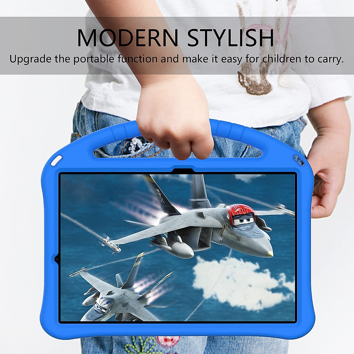 for Samsung Galaxy Tab S9 Plus 12.4" (2023) SM-X810/X816B/X818U Tablet Case for Kids - Durable Lightweight EVA Shockproof Protective Handle Stand Cover for Galaxy Tab S9 Plus 12.4 inch(Blue)