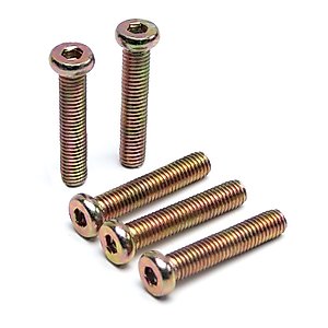 Yinpecly M8 x 40mm Hex Socket Flat Head Screws Furniture Bolts Fastener Full Thread Carbon Steel Colorful 10pcs