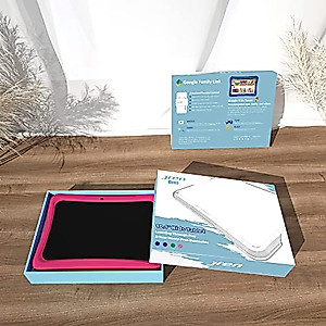 JREN Kids Tablet, 10" Tablet for Kids,IPS HD Display 1280 X 800, RAM 4GB and 64GB Storage, Google Family Link Kids Space Pre-Installed, YouTube,Ages 6-12,Color Pink