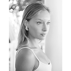 Mariell Clip-On Cubic Zirconia Crystal Bridal Earrings, Marquis Shape CZ Curved Clusters, Non-Pierced Earrings for Wedding, Bridesmaids, Homecoming, Mother of the Bride