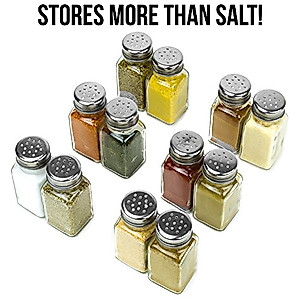 Back of House Ltd. Salt & Pepper, Spices, Seasonings Shakers - Stainless Steel & Glass Restaurant Home Kitchen - 12 Standard