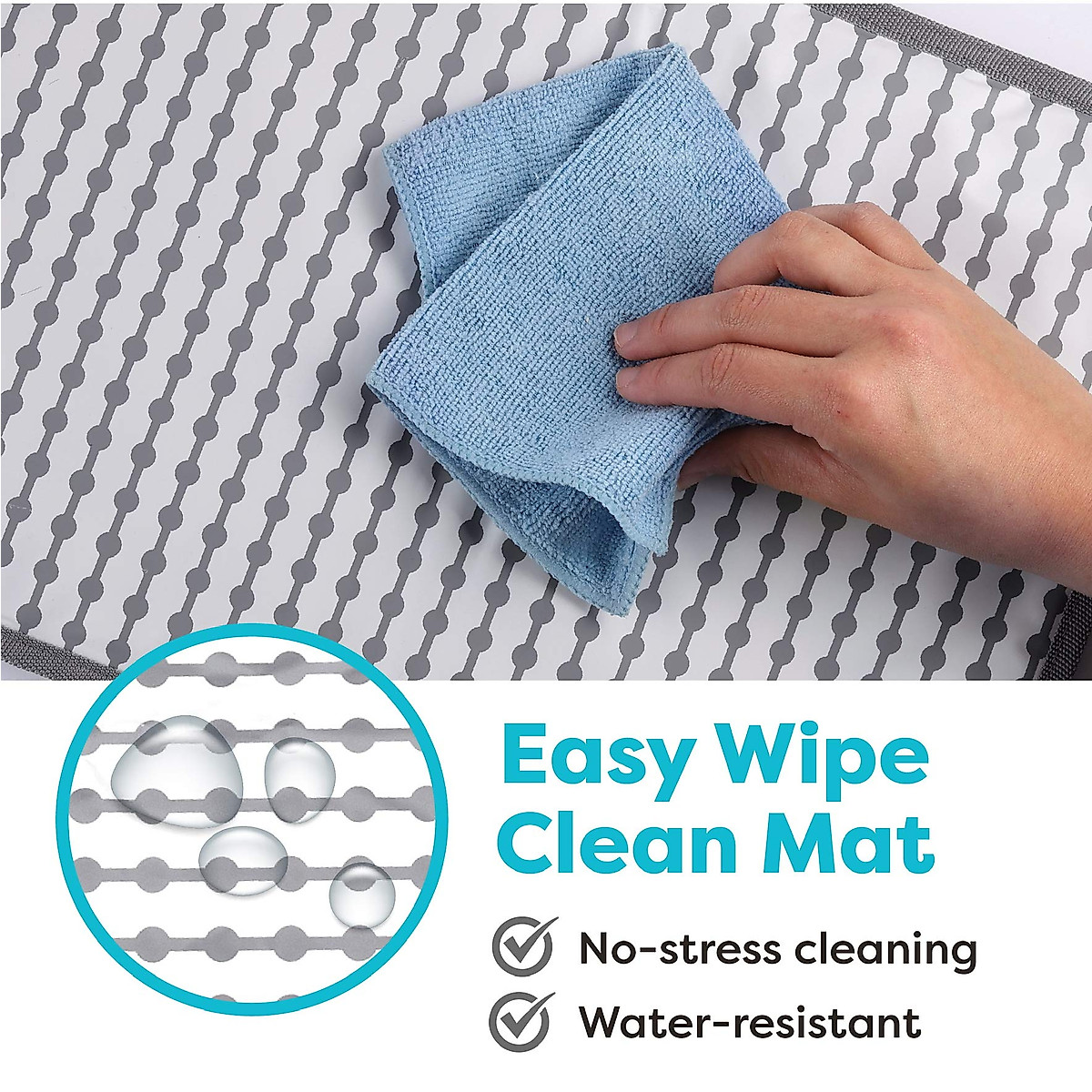 Baby Portable Diaper Changing Pad, Travel Mat Station for Infants and Newborns - (Chevron) Small and Compact Design