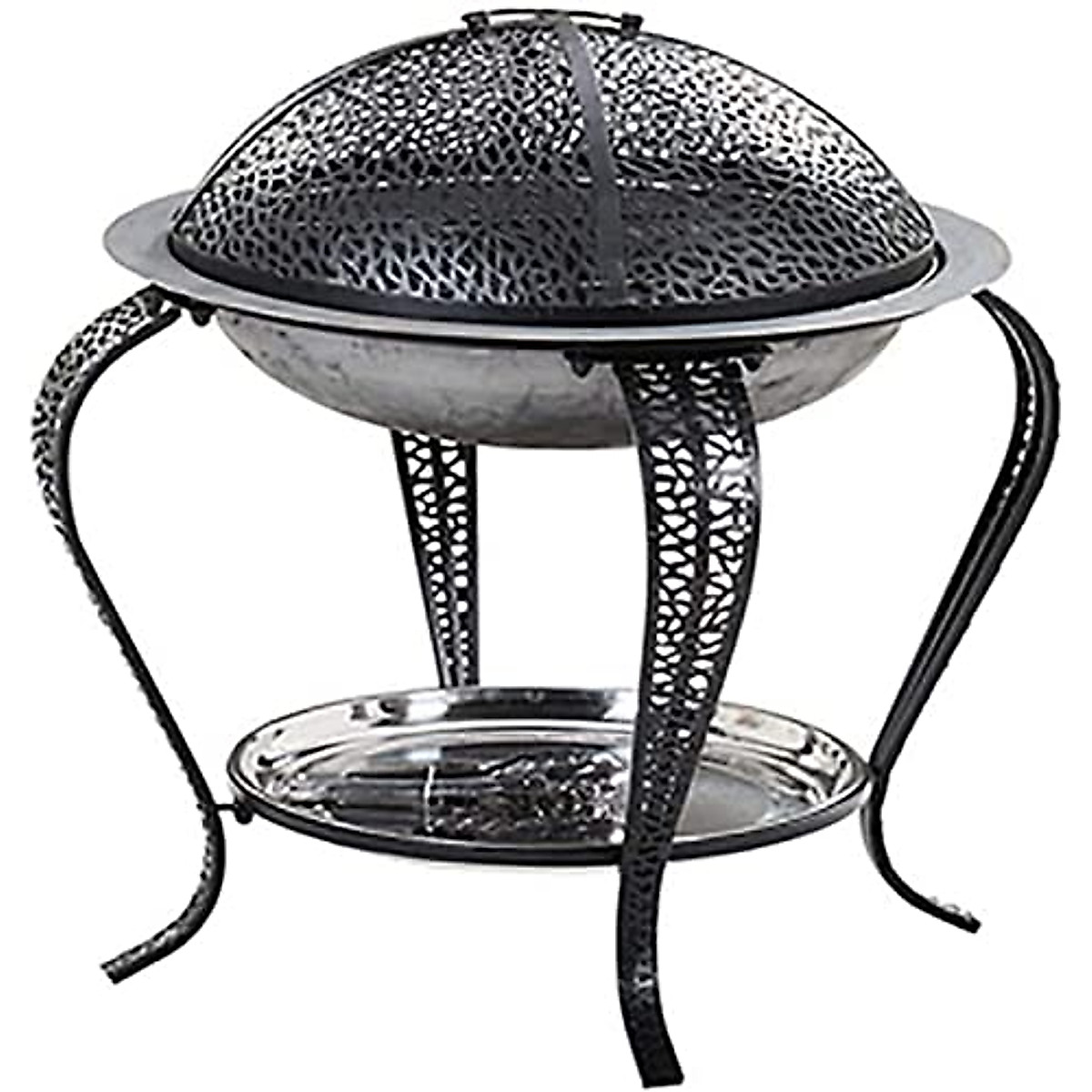 LEAYAN Garden Fire Pit Grill Bowl Grill Barbecue Rack - Portable 22" Quick Set Up Weather Resistant Easy to Clean Firepit w/Grate with Cover BBQ Cooking for Camping Backyard