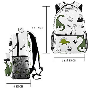Elementary Middle School Backpack for Girls Boys Teens,Fashion Laptop Backpack Travel Bookbag for StudentsHand Drawn Dinosaur