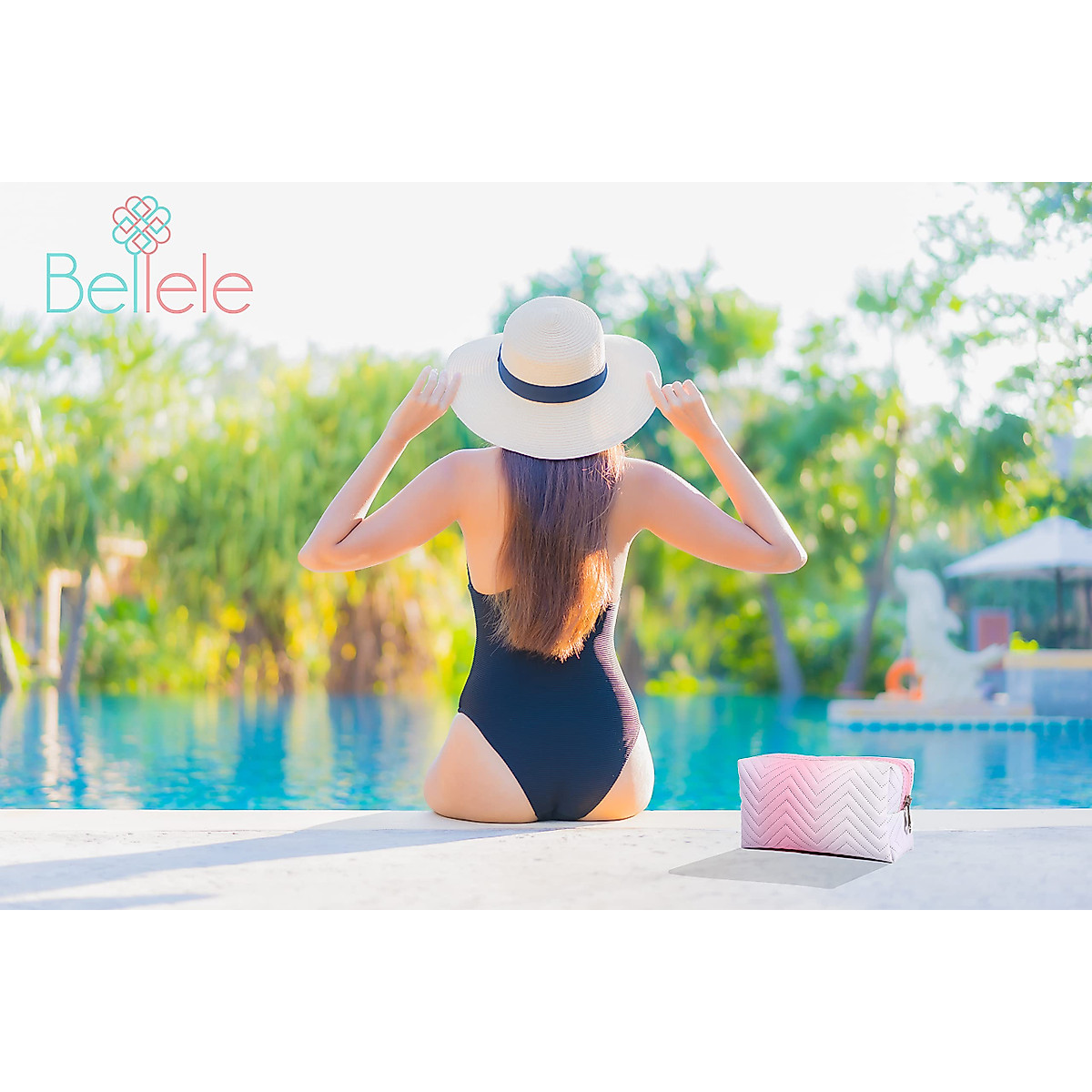 Zipper Travel Cosmetic Bag - Gradient BELLELE (Pink)