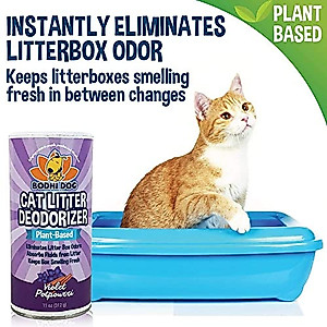 Bodhi Dog Natural Cat Litter Box Odor Eliminator – Best Litter Deodorizer for Strong Urine Odor – Fewer Cat Box Changes – Safe for Kitty Boxes - Violet Potpourri Scent