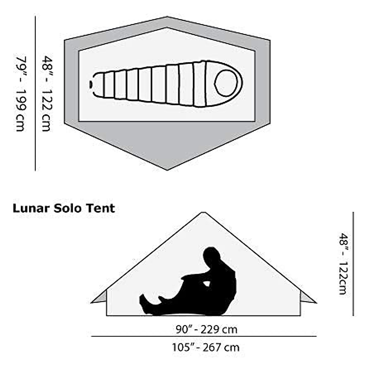 Six Moon Designs Lunar Solo Gray 1 Person Ultralight Tent. 26 oz. Backpacking Tent. 100% Silicone Coated Polyester Material for Reduced Fabric Stretch & Volume. Trekking Pole Setup.