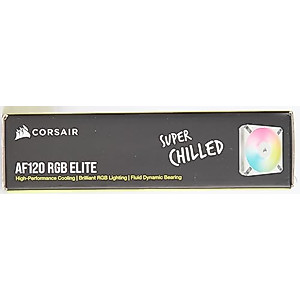 Corsair iCUE AF120 RGB Elite 120mm PWM Fan - Eight RGB LEDs - AirGuide Technology - Fluid Dynamic Bearing - Zero RPM Fan Mode - CORSAIR iCUE Software Compatible - White