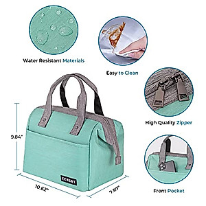 Large Insulated Lunch Bag for Women Men Leakproof Lunch Tote Bags Cooler Bag for Work Travel Adult Thermal Lunch Bags for Office -10L Lunchbox - Mint Green