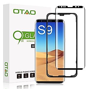 Galaxy S9 Screen Protector Tempered Glass, [Update Version] OTAO 3D Curved Dot Matrix [Full Screen Coverage] Glass Screen Protector(5.8") with Installation Tray [Case Friendly] for Samsung Galaxy S9