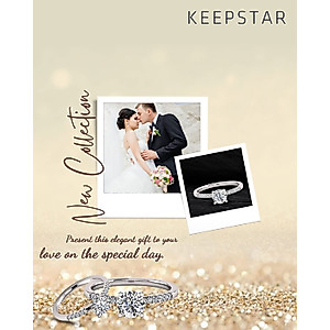 1.00 Carat TW Women's Moissanite and Natural Diamonds Engagement Ring in 10k White Gold, Size 9