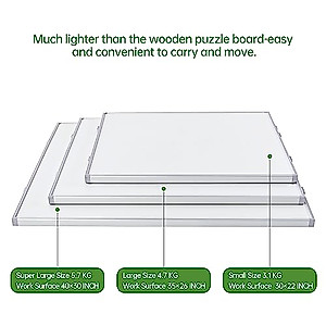 1500 Piece Non-Wood Jigsaw Puzzle Board with Drawers and Felt Fabric Cover Mat, Portable Puzzle Table for Adults, Puzzle Tray, Large Size: 35×26 Inch Work Surface, Lightweight Design, Gray