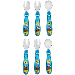 Disney Minnie Mouse Toddler Forks and Spoons Bundle - 6 Pieces - Dishwasher Safe Utensils
