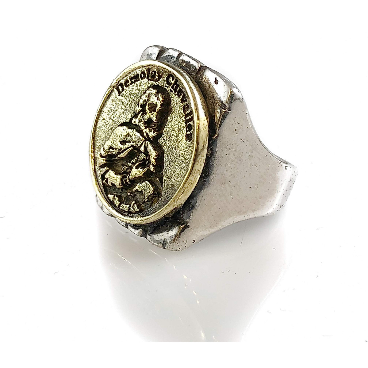 SILVERLAND1 Order of Demolay Brass & Solid Sterling Silver 925 Ring by Ezi Zino (11.5)