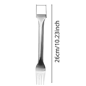 2Pcs Watermelon Fork Slicer Cutter - Stainless Steel 2-in-1 Watermelon Fork Slicer, Portable Watermelon Fork Watermelon Cutter Slicer Tool Fruit Forks Slicer for Home Party Camping Kitchen Gadget