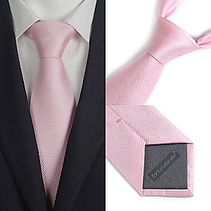 fortunatever Mens Solid Neckties,Rosy Pink Ties For Men+Gift Box,58"×3.35"