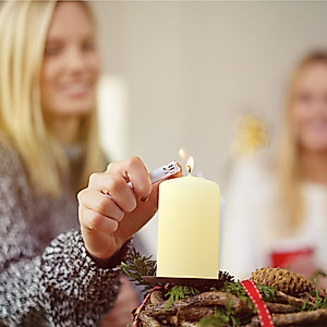 Shihanee 12 Pcs Christmas Pillar Candles 3" Diameter Dripless Unscented Fireplace Candle Rustic Scentless Candles with Smokeless Cotton Wick Long Burning Candles for Xmas Wedding Home (Ivory White)