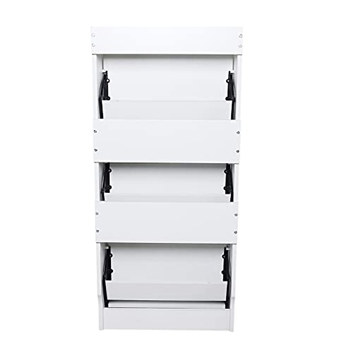DYRABREST 3 Drawer Shoe Cabinet White,Shoe Storage with 3 Flip Doors Adjustable Shelf Freestanding Organizer for Entryway,Narrow Shoe Rack Storage Organizer Cabinet, Single-Turn, 3-Layer Shoe Cabinet
