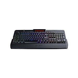 EVGA Z10 RGB Gaming Keyboard, RGB Backlit LED, Mechanical Brown Switches, Onboard LCD Display, Macro Gaming Keys