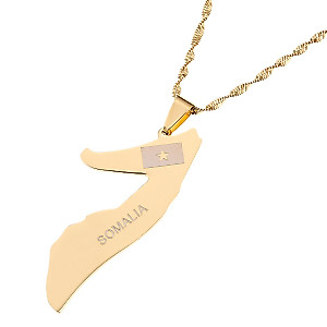 Somalia Map Flag Gold Color Necklace Gold Color Jewelry Soomaaliya Jewelry