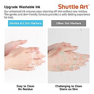 Shuttle Art Dot Markers, 14 Colors Bingo Daubers with 135 Patterns, 5 Activity Books, Educational Set With Art Activities,Non-Toxic Washable Coloring Markers