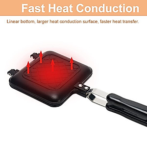 GEZICHTA Grilled Sandwich Panini Maker Mini Waffle Maker Panini Hot Sandwich Maker Pan Nonstick Double Sided Frying Pan Home Kitchen Breakfast Machine