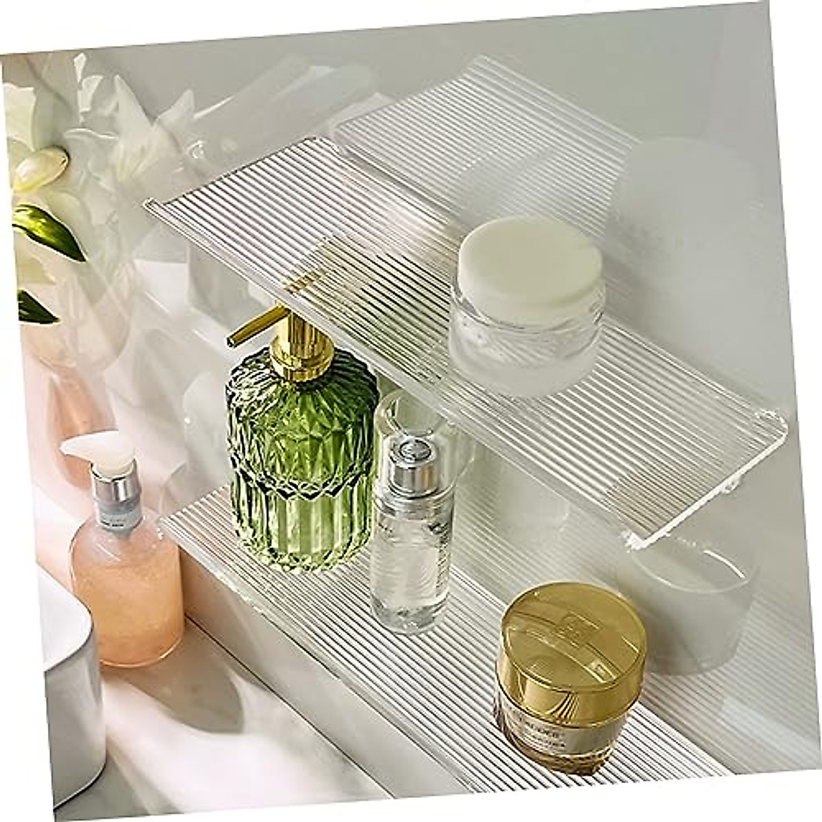 CORHAD Acrylic Storage Rack Indoor Floating Bathroom Shelf Adhesive Wall Shelf Phone Holder for Photo Display Shelves Toilet Phone Wall Mount Shelves Clear Wall Transparent