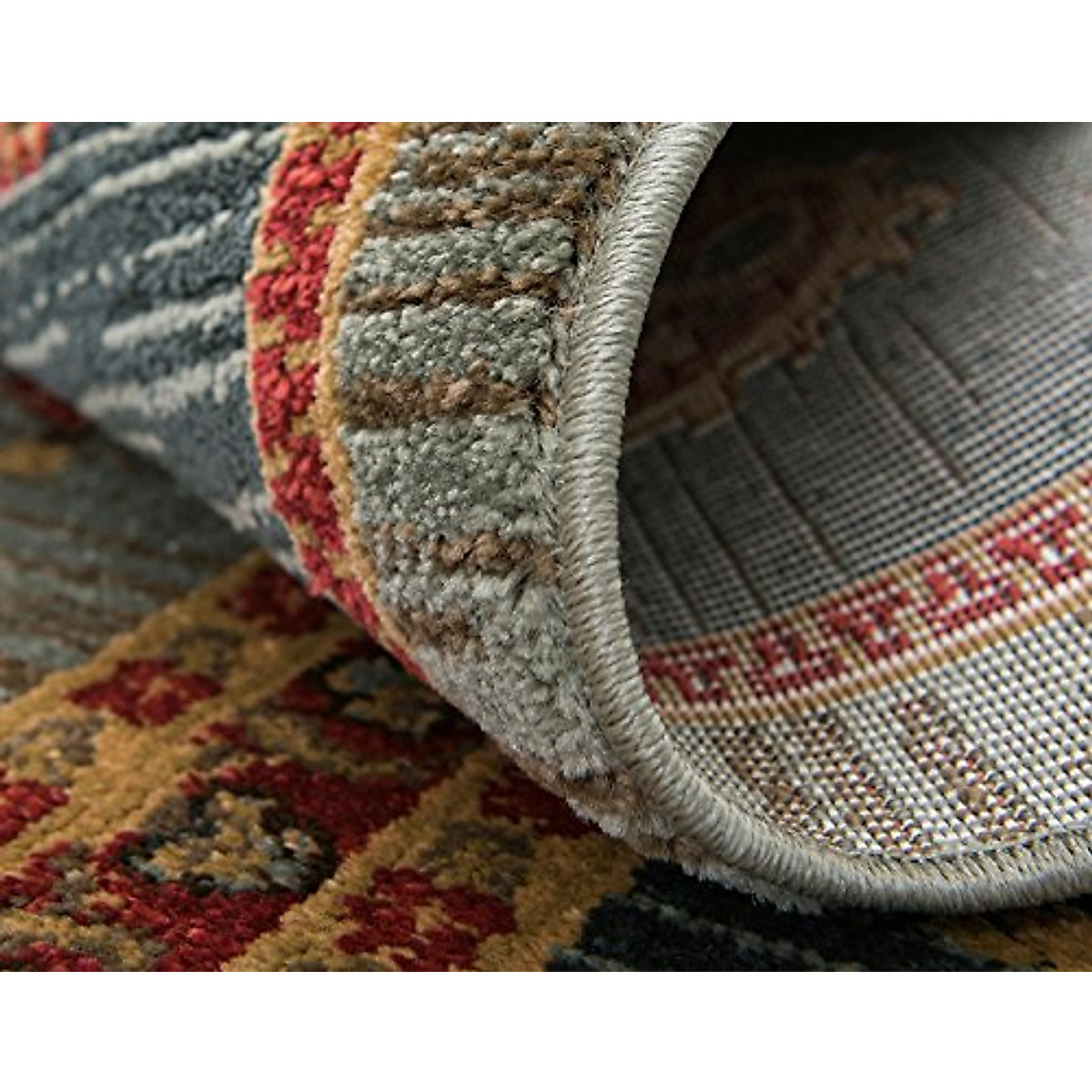 Unique Loom Fars Collection Modern Medallion Tribal Design with Natural Hues Area Rug, 3 ft 3 in x 5 ft 3 in, Light Blue/Navy Blue