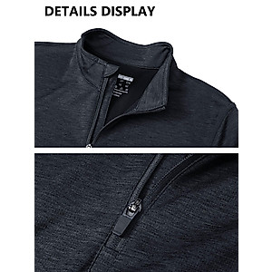 MAGCOMSEN 1/4 Zip Pullover Women Long Sleeve UV Shirts Athletic Shirts Summer Tops Workout Shirts Running Rash Guard Black L