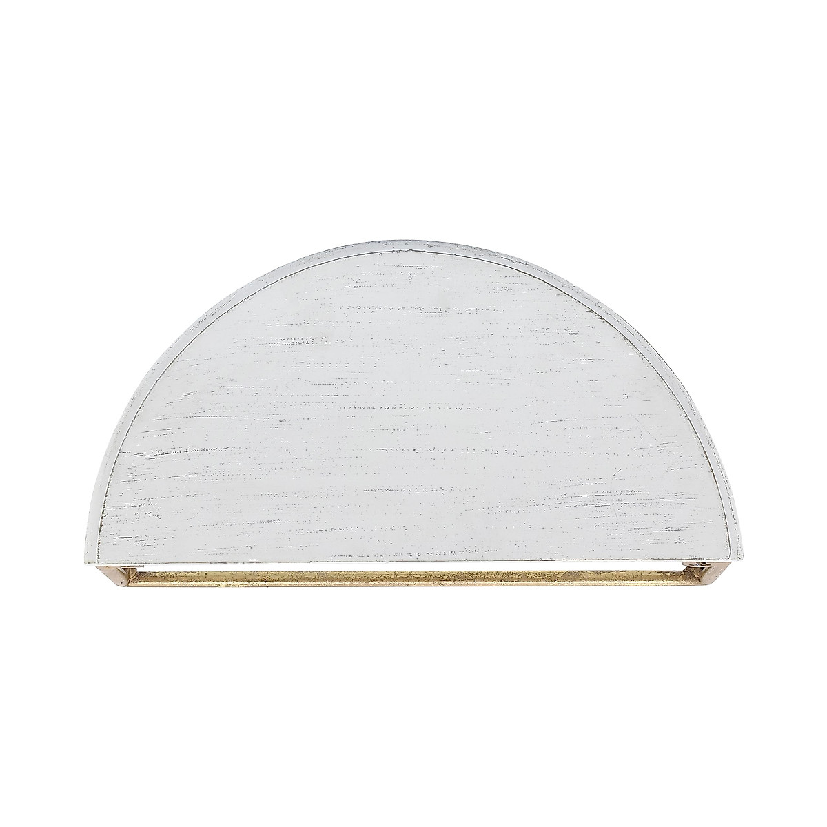 Sagebrook Home Demilune Wall Shelf Rustic Bedroom and Bathroom Shelves, White and Gold, 12 L x 6 W x 6 H Inches