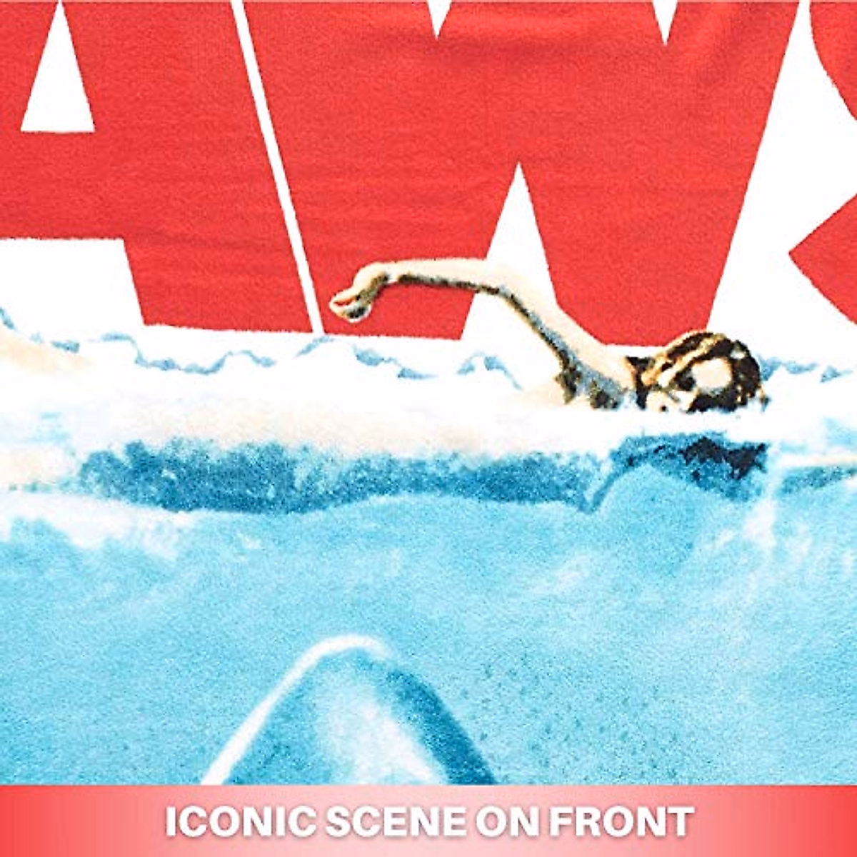 Silver Buffalo Jaws Great White Shark Throw Fleece Blanket - 45 x 60 inches | Soft and Cozy