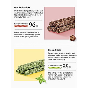 Potaroma 12Pcs Natural Silvervine Sticks Catnip Sticks, Catmint Silvervine Blend, Catnip Toys for Kittens Teeth Cleaning, Matatabi Dental Care Cat Treat Toys, Edible Kitty Toys for Cats Lick