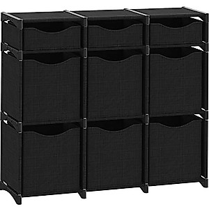 9 Cube Organizer | Set of Storage Cubes Included | DIY Closet Organizer Bins | Cube Organizers and Storage Shelves Unit | Closet Organizer for Bedroom, Playroom, Livingroom, Office, Dorm (Black)