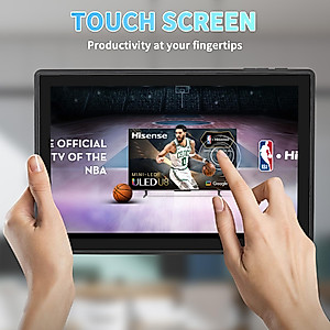 2 in 1 Laptop【Office 2019/Win11 Pro】10.1" Touch-Screen Tablet 2K (1920x1200)IPS Display Celeron J4105 CPU 1.5~2.5Ghz,DDR4 16GB RAM 512GB SSD,Ultra-Light Portable Laptop/Camera 2MP+5MP(16G+512GB,Black)