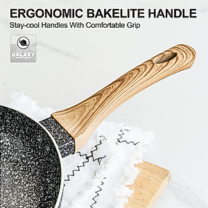 MICHELANGELO Frying Pan Set, 8"+9.5"+11" Stone Frying Pans With 100% APEO & PFOA-Free Stone Coating, Fry Pan Set Bakelite Handle, Nonstick Frying Pans, Nonstick Pans Set, Stone Skillets 3 Piece